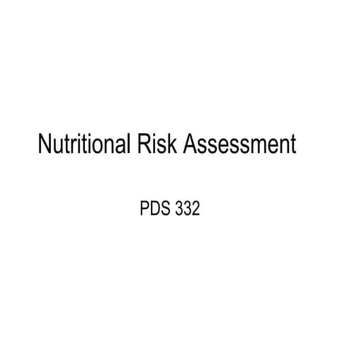 nutritional risk assessment | PPT
