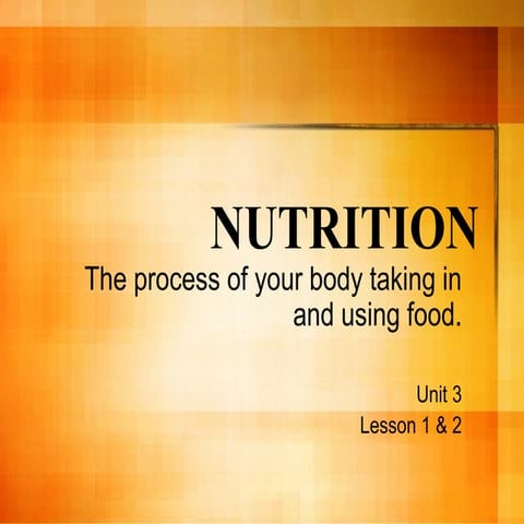 3-1 nutrition nutrients | PPT