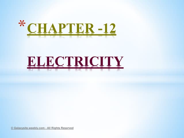 electricity class 10th science ppt | PPTX