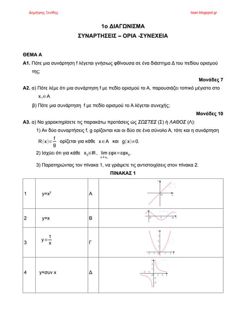 Διαγωνισμα πολυωνυμα β λυκειου | PDF