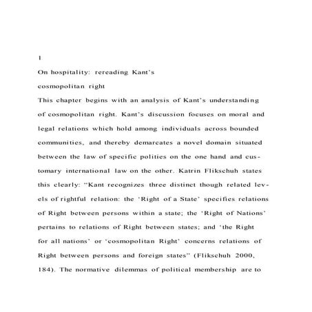 1 on hospitality rereading kant’scosmopolitan right | DOCX