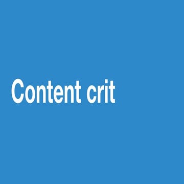 Let's talk about content crits | PPTX
