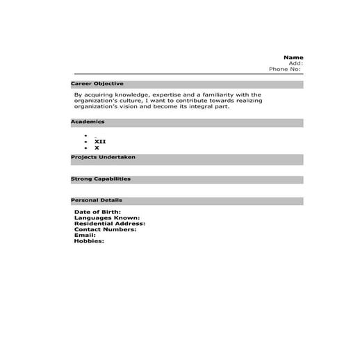 Resume format | DOC | Resume Writing and Advice | Job Search