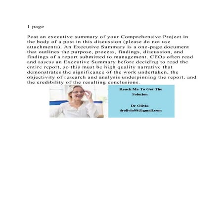 1 pagePost an executive summary of your Comprehensive Project in.docx