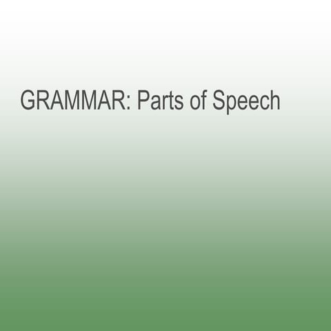 Worsheet for Parts of Speech for students of Grade 5 | PDF