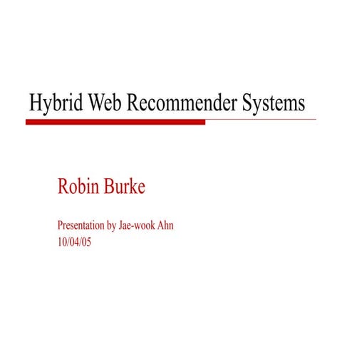 hybrid web-recommender-systems | PPT