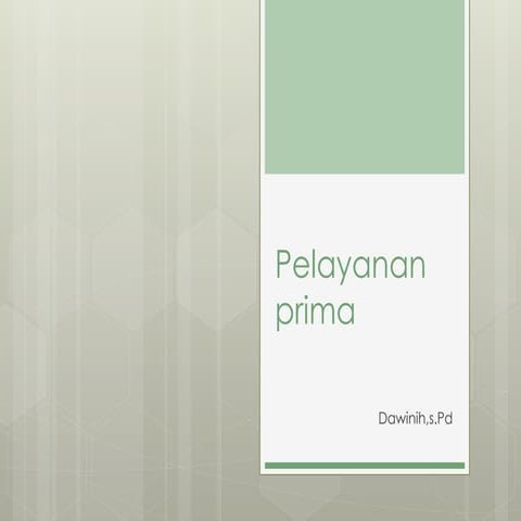 Pelayanan prima di bidang kuliner pariwisata | PPTX