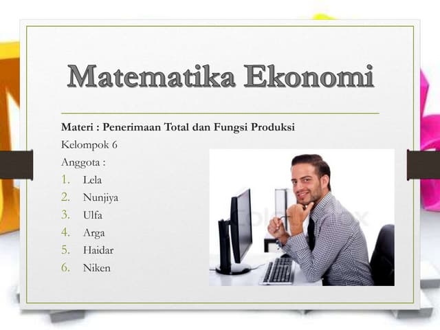 Matematika ekonomi (Keuntungan Maksimum) | DOCX