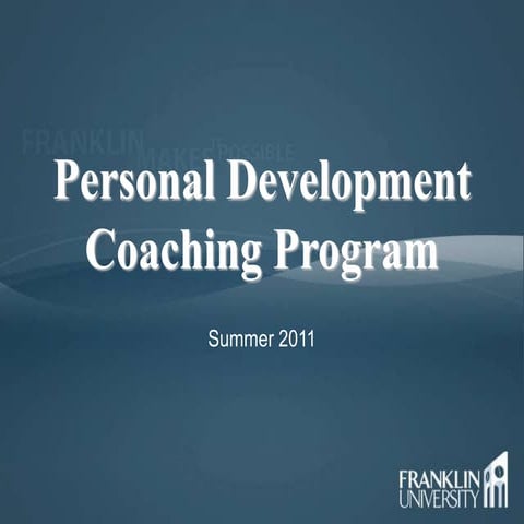 Personal Development Coaching Presentation 2011 Pptx
