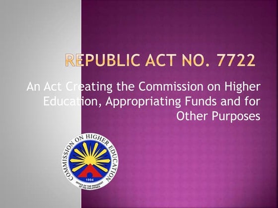 REPUBLIC ACT NO. 7079 - An act providing for the development and ...