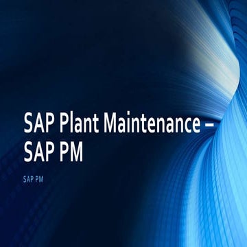 SAP PM Plant Maintenance Overview | PDF