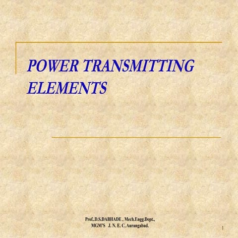 Power transmitting elements | PPT