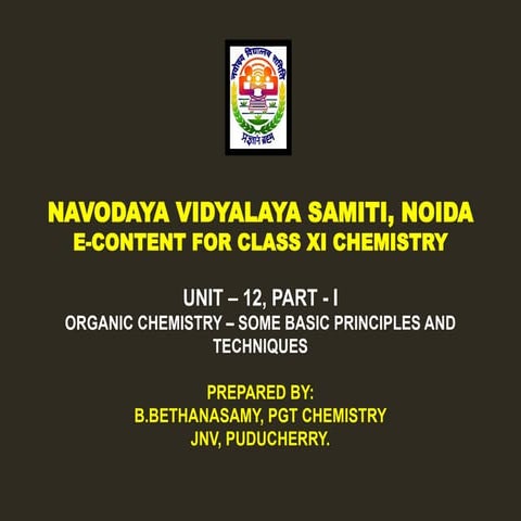ORGANIC CHEMISTRY FOR CLASS XI CBSE | PPTX