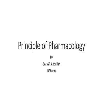 principle of pharmacology | PPTX