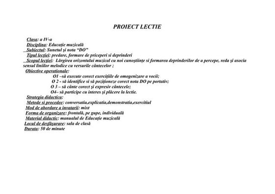 Planificare calanderistica initiere vocala | PPT