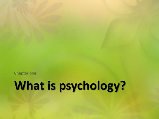 Introduction to psychology | PPT