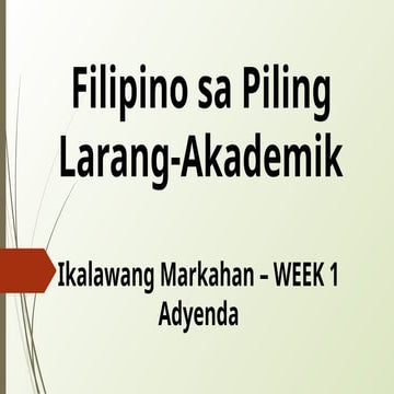 ADYENDA lesson in Filipino sa Piling Larang | PPTX