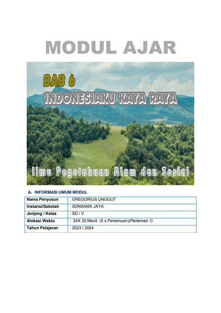 Modul Ajar IPAS Kelas 3 Fase B Kurikulum Merdeka | PDF