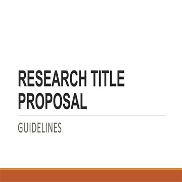 1Q RESEARCH TITLE PROPOSAL FOR RESEARCH PROJ | PPTX