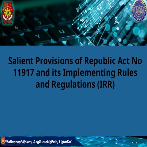 Implementing Rules and Regulation OF RA 11917.ppt