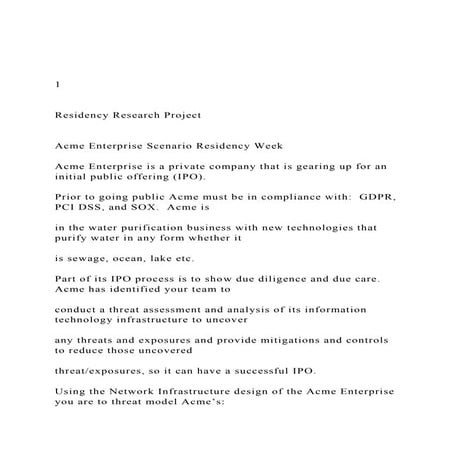 Residency research makeup project acme enterprise scenario resi | DOCX