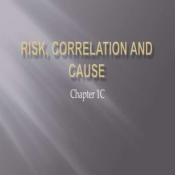 AS Biology-Risk, correlation and cause | PPTX