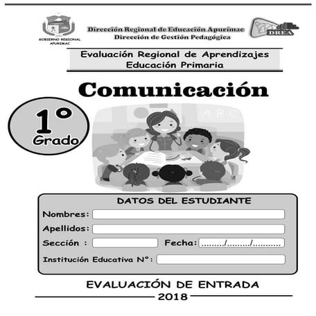 1ro-Comunicacion. Evaluación diagnostica para primer grado | PDF