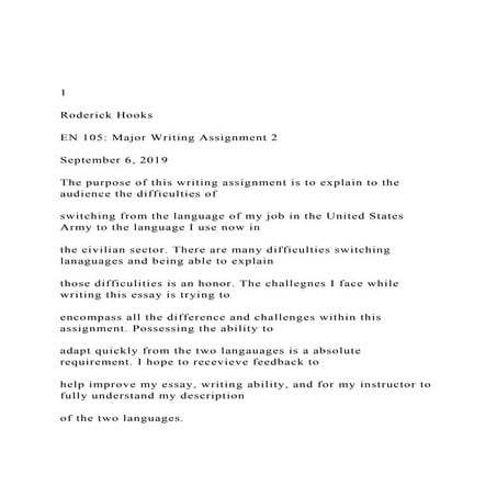 1Roderick HooksEN 105 Major Writing Assignment 2S.docx