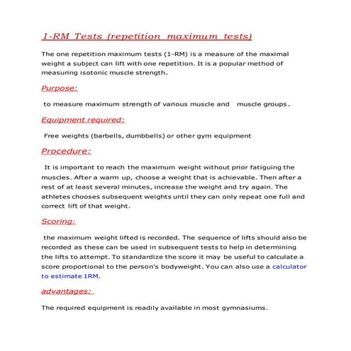 ACSM Metabolic Equations | PDF