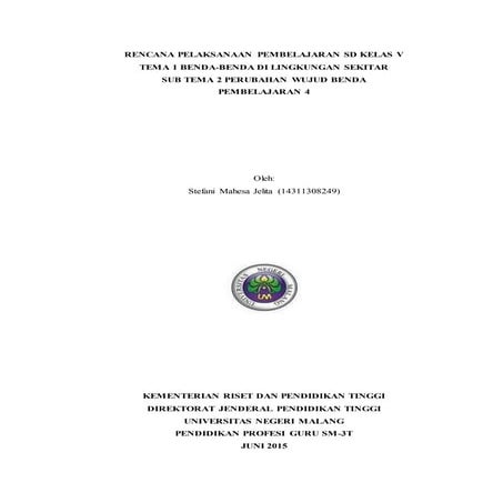 RPP K13 SD KELAS V TEMA 1 SUB 2 PB 4 | DOCX