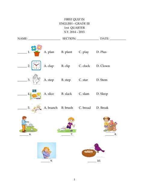 GRADE 2 English SECOND PERIODIC TEST | DOC | Gardening | Home & Garden