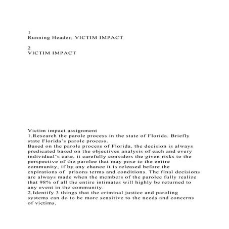 1Running Header; VICTIM IMPACT 2VICTIM IMPACT.docx