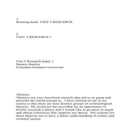 1Running head UNIT 5 RESEARCH 2UNIT 5 RESEARCH 1 .docx