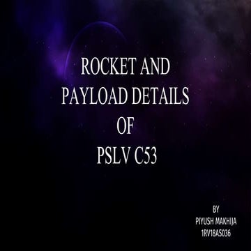 PSLV Rocket and PSLV-C53 | PPTX