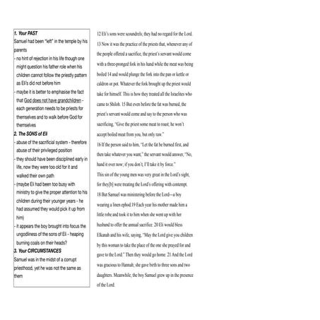 1 sam 3 notes | PDF | Christianity | Religion & Spirituality