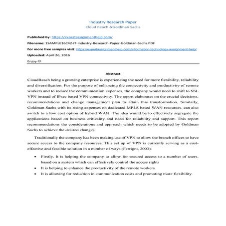 IT Research Proposal – Comparative Technology Analysis | PDF