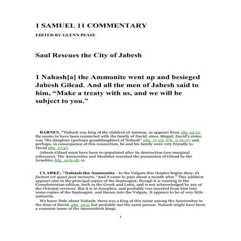 1 samuel 11 commentary | PDF