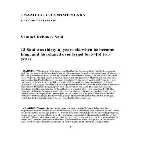 1 samuel 13 commentary | PDF