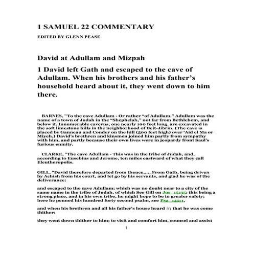 1 samuel 22 commentary | PDF
