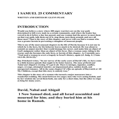 1 samuel 25 commentary | PDF