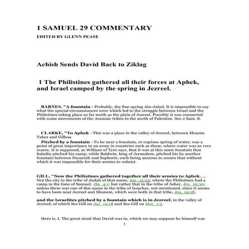 1 samuel 29 commentary | PDF