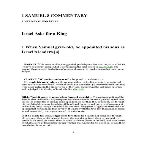 1 samuel 8 commentary | PDF