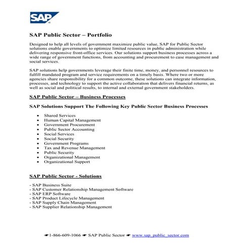 1. Sap Public Sector Overview | PDF