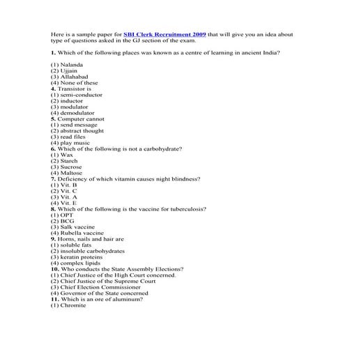 Sbi po practice set 3 | PDF