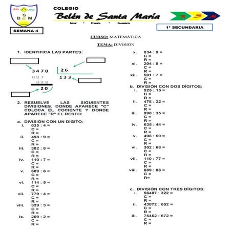 1ª SECUNDARIA EJERCICIOS DE DIVISION.pdf