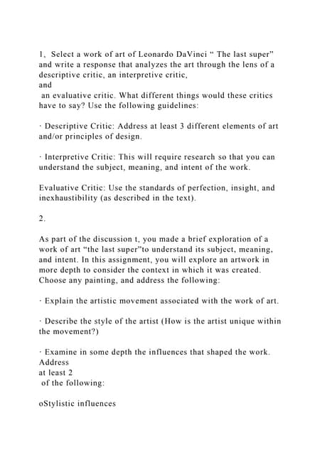 Components of an Art Critique_Contemporary Phi. Arts | PPT