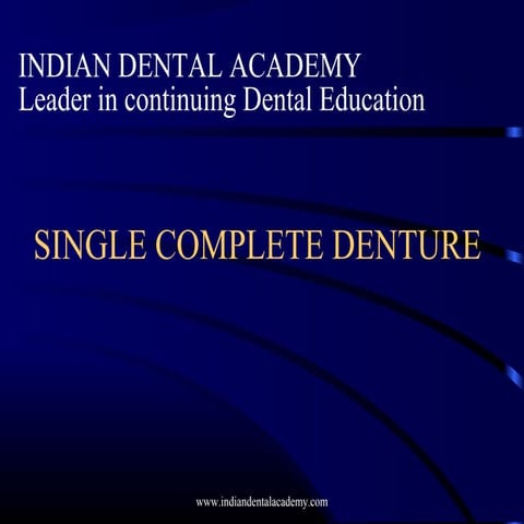 1 single complete denture/endodontic courses | PPT