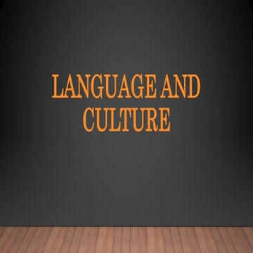 language and culture | PPT