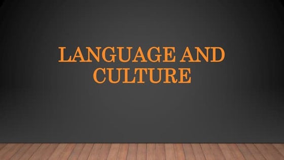 Language and culture | PPT