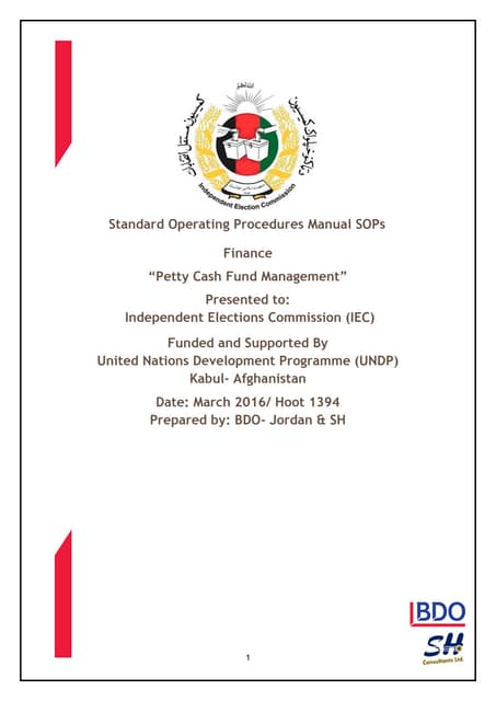 SOPs of Finance Dept | DOCX